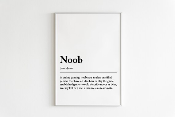 Noob Definition Print Gaming Print Gaming Wall Art Game - Etsy