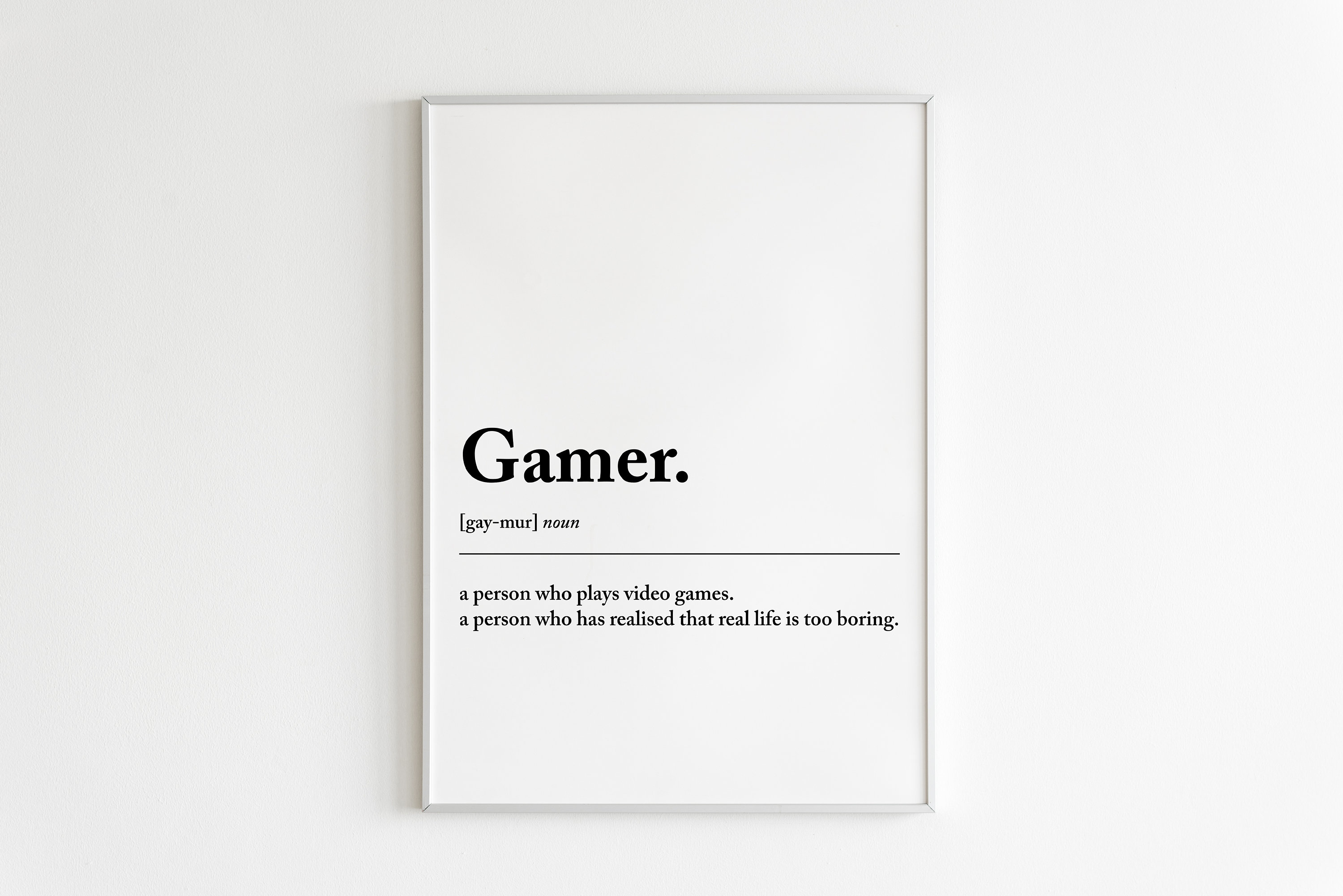 Gamer Definition Print Gamer Print Gaming Wall Art Gamer Gifts Boys ...