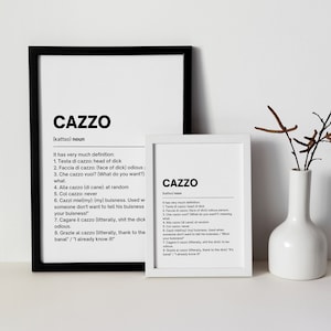 Italian Definition Print | Cazzo Definition | Italian Wall Decor ...