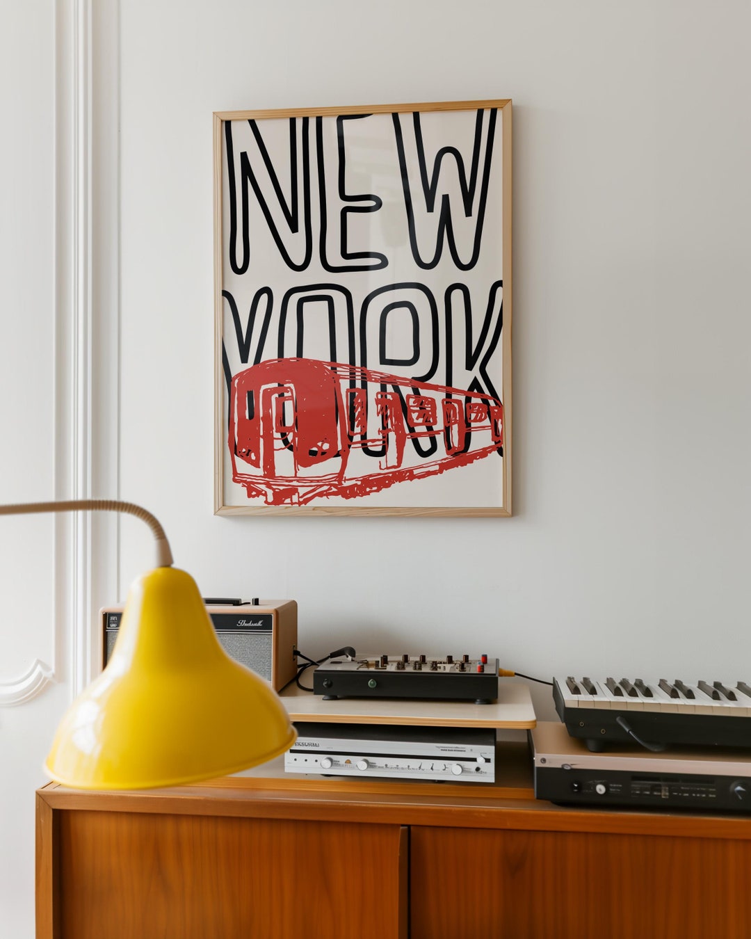 New York Subway Art Poster - Modern Graphic NYC Train Print - Urban ...