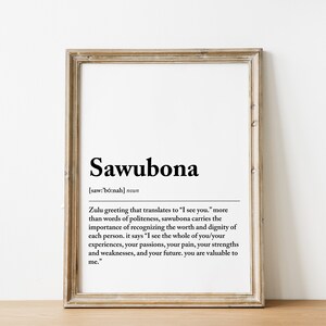 Sawubona Zulu Greeting Print: Inspirational Home & Office Decor - Etsy