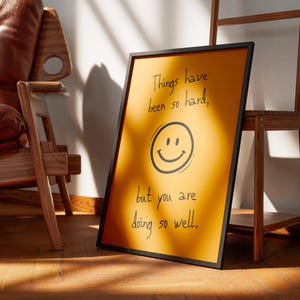 Positive Smiley Face Wall Art - Inspirational Printable Quote for Home ...