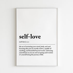 Self Love Definition Print | Self Love Wall Art | Definition Print ...