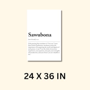 Sawubona Zulu Greeting Print: Inspirational Home & Office Decor - Etsy