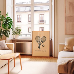 Game Set Match Tennis Wall Art | Modern Tennis Racket Print | Sports ...