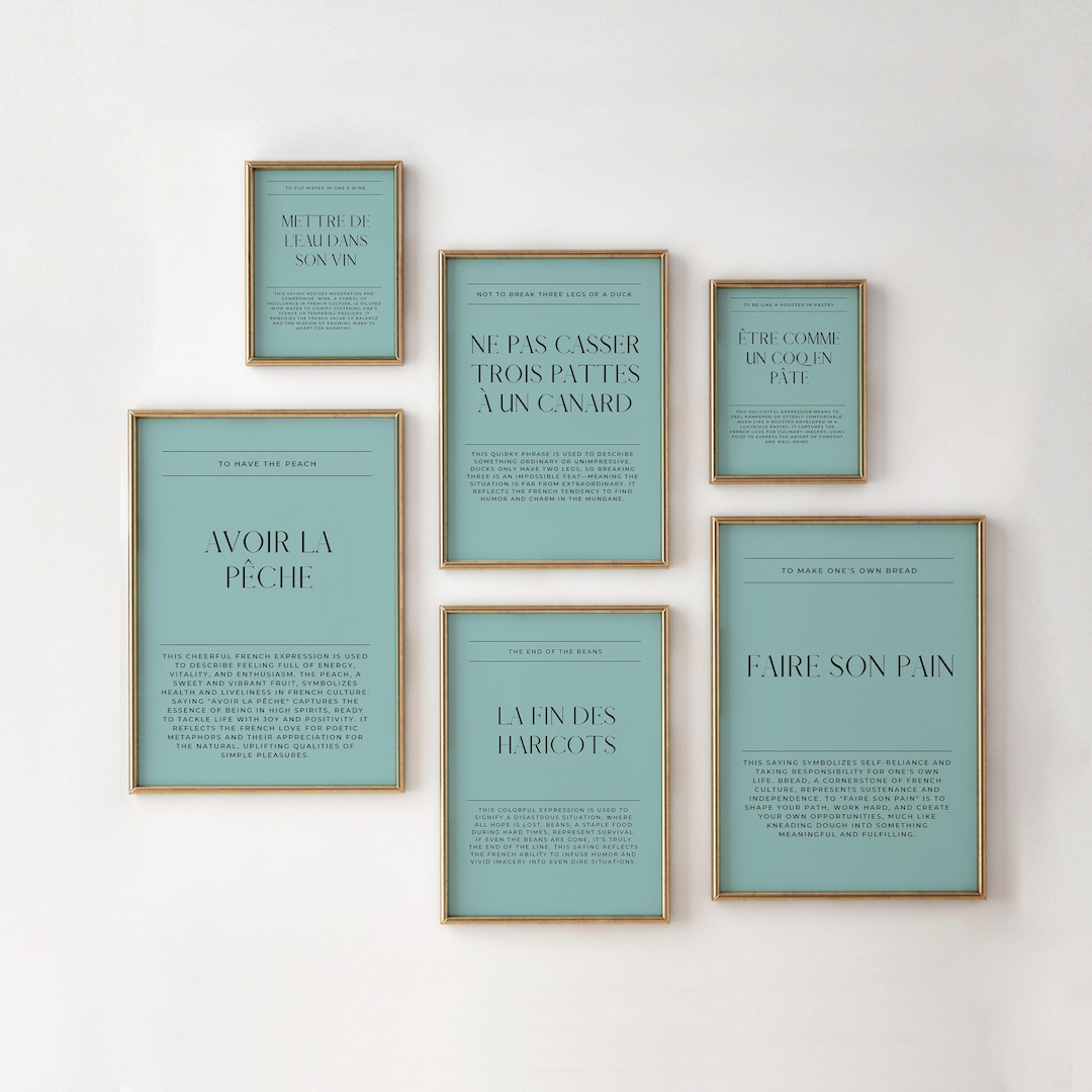 French Quote Wall Art - Set of 6 Printables - Instant Download ...