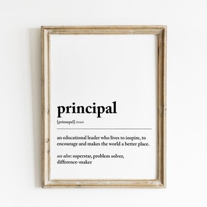 Principal Definition Print: School Principal Gift (digital Download) - Etsy