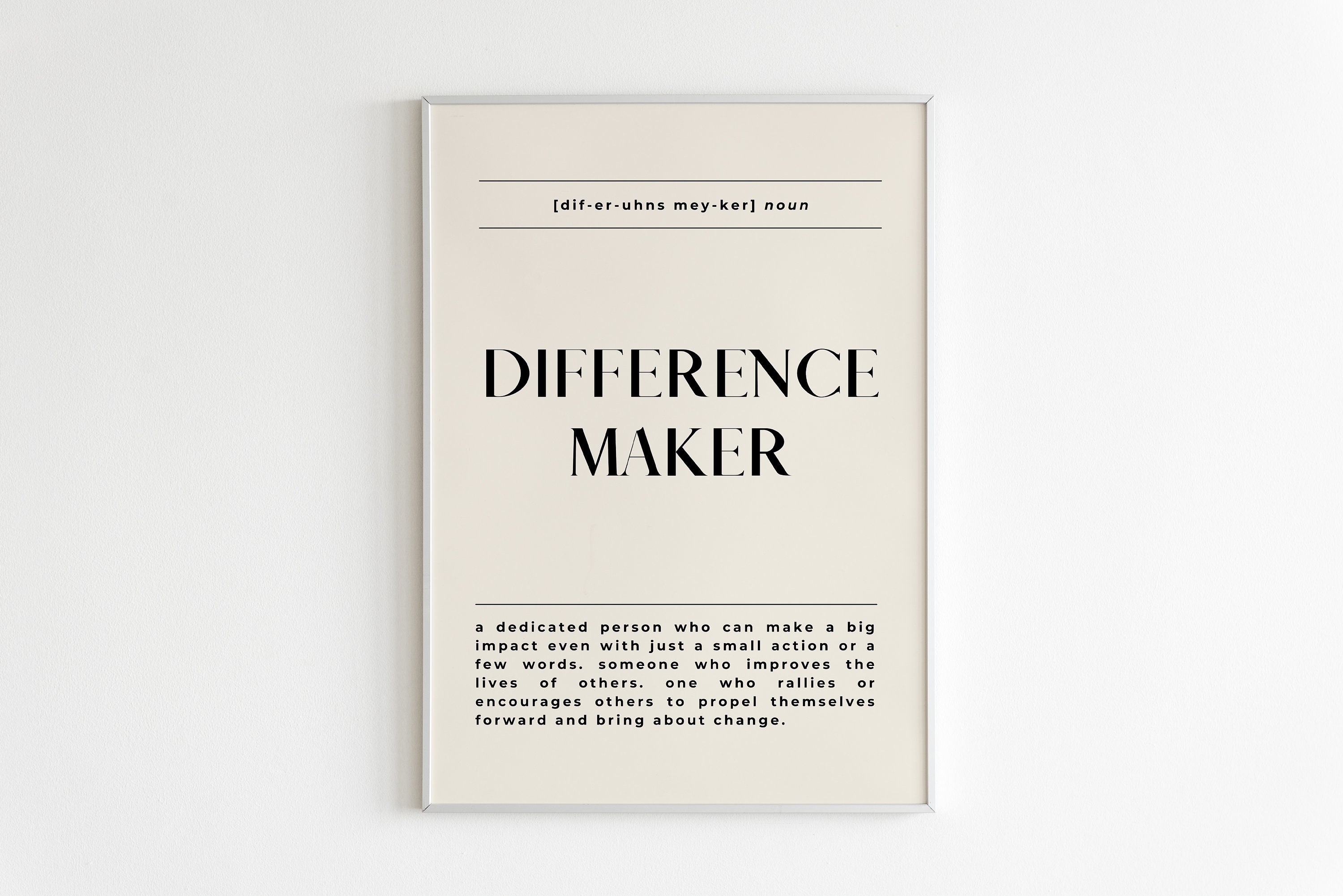 Difference Maker Definition Print Minimalist Wall Art for Sister, Best ...