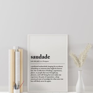 Saudade Definition Print | Portuguese Home Decor | Portuguese Gift ...