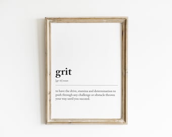 Grit Definition Poster Printable Wall Poster Instant Download - Etsy