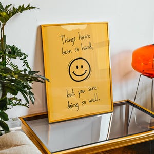 Positive Smiley Face Wall Art - Inspirational Printable Quote for Home ...
