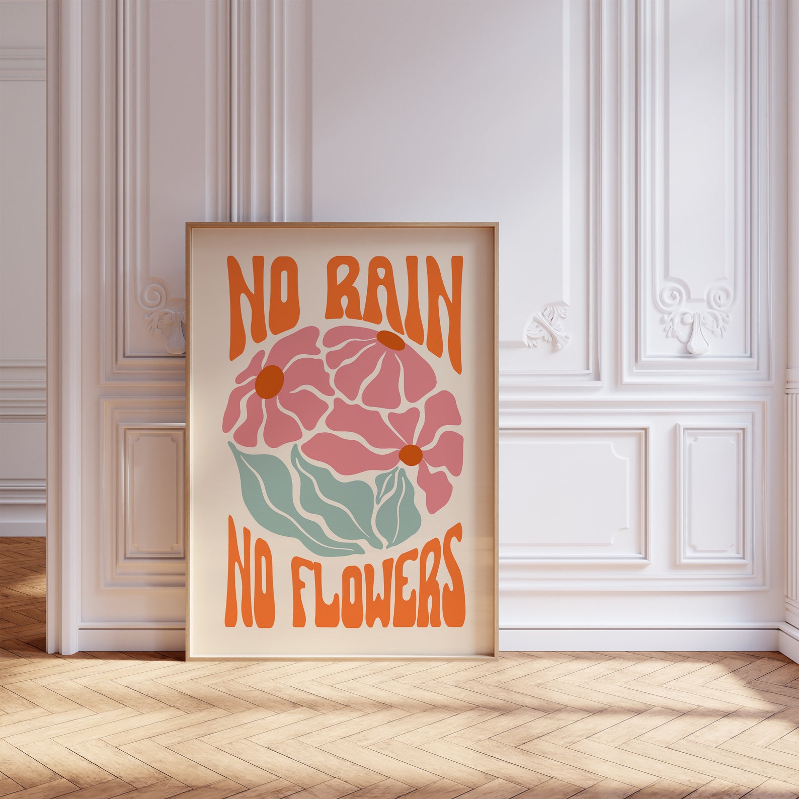 Colorful Flower Wall Art, No Rain No Flowers Print, Vibrant Matisse ...