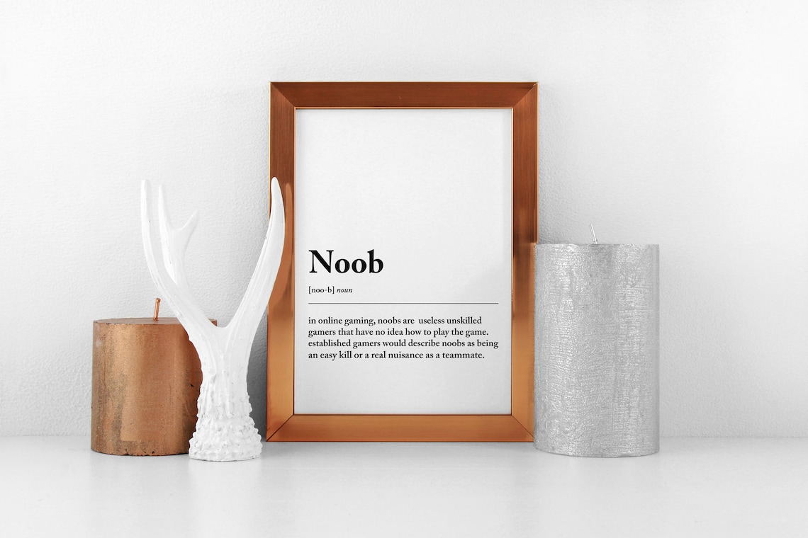 Noob Definition Print Gaming Print Gaming Wall Art Game Gift Boys ...