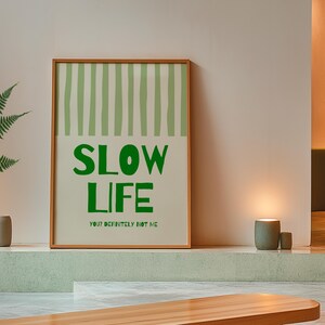 Slow Life Digital Wall Art Minimalist Printable Poster for Modern Decor ...