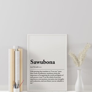 Sawabona Definition: South African Wall Art, Zulu Greeting, Printable ...