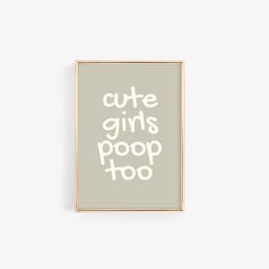 Funny Beige Bathroom Prints: Modern Neutral Wall Art (set of 6 ...