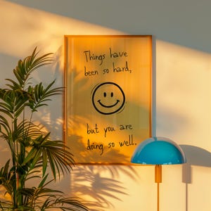 Positive Smiley Face Wall Art - Inspirational Printable Quote for Home ...