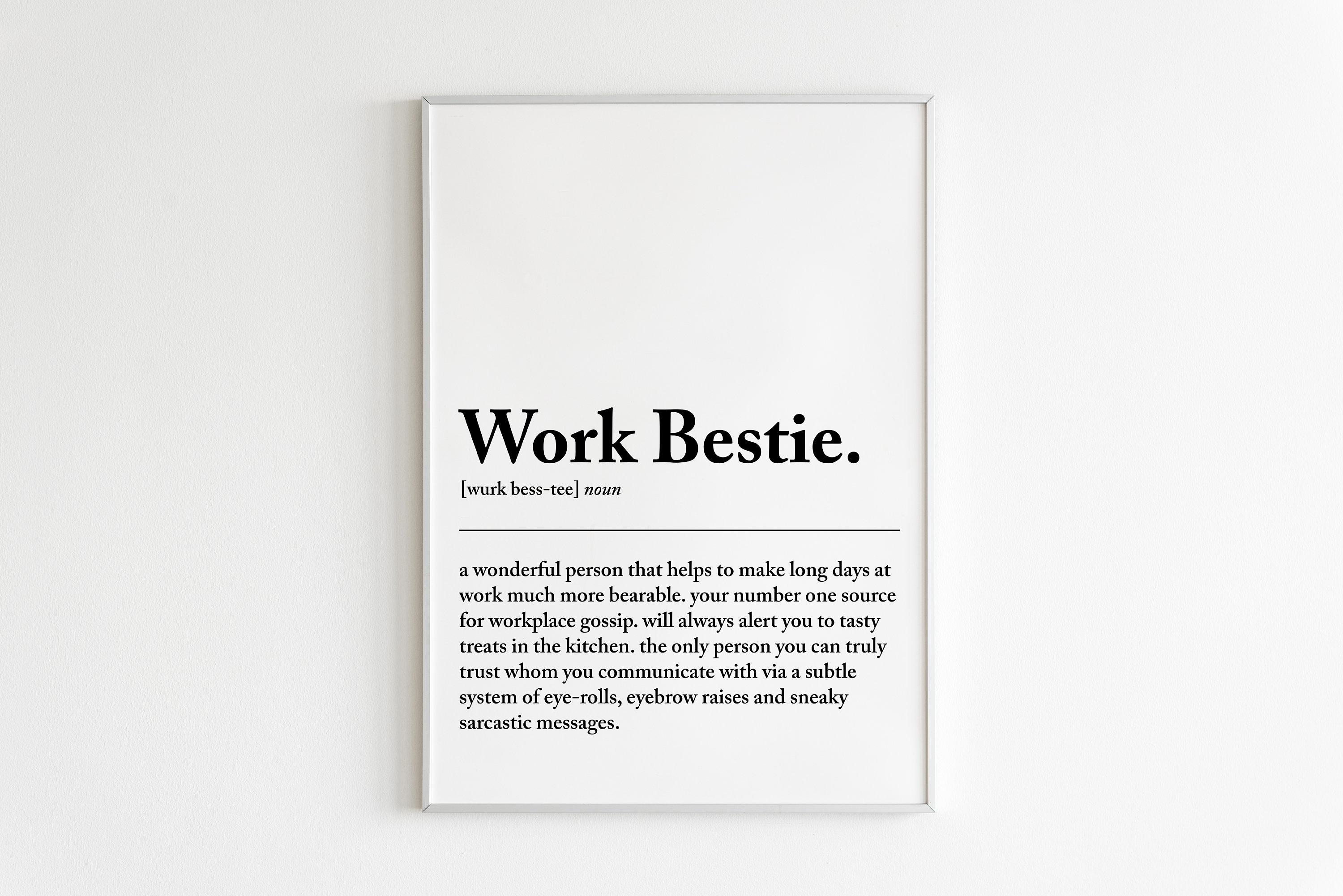Work Bestie Definition Print: Coworker Gift, Office Decor (digital ...