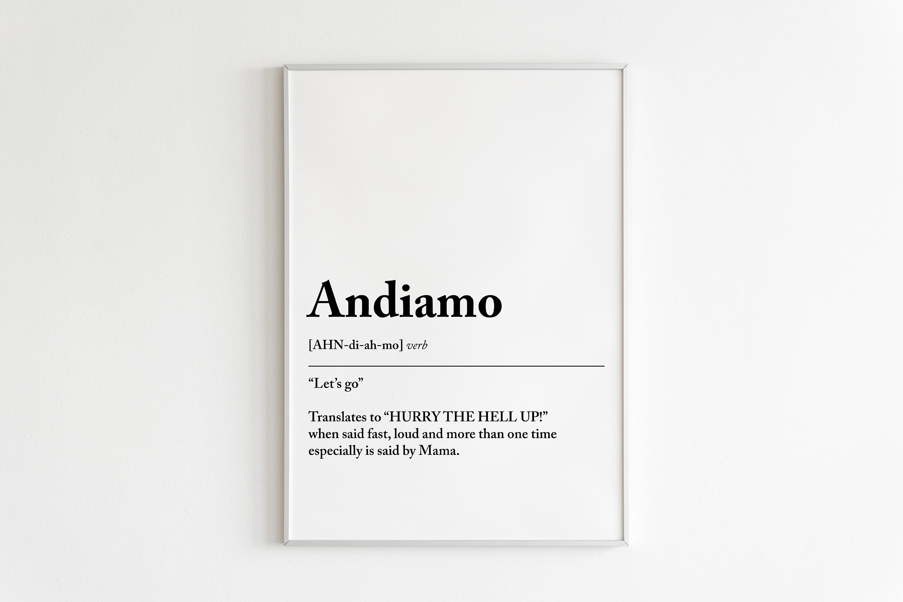Andiamo Definition Print PRINTABLE Italian Definition - Etsy Australia