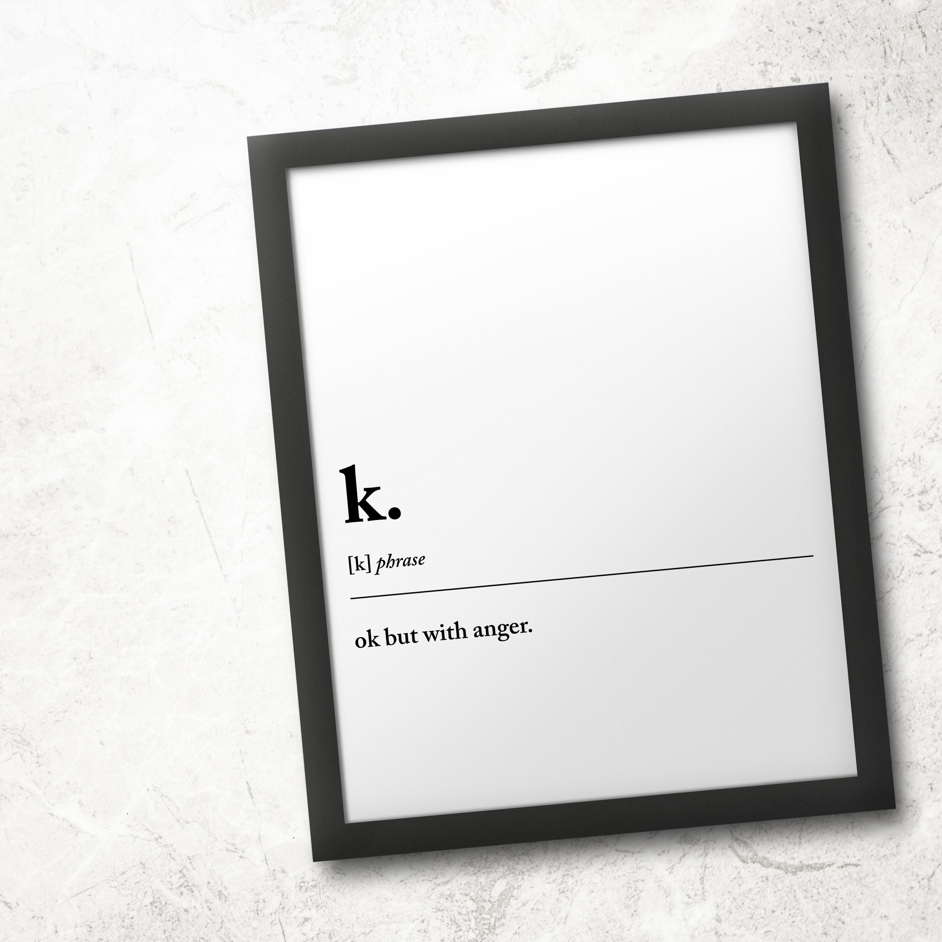 Funny Wall Art K Definition Printable Dorm Room Decor - Etsy
