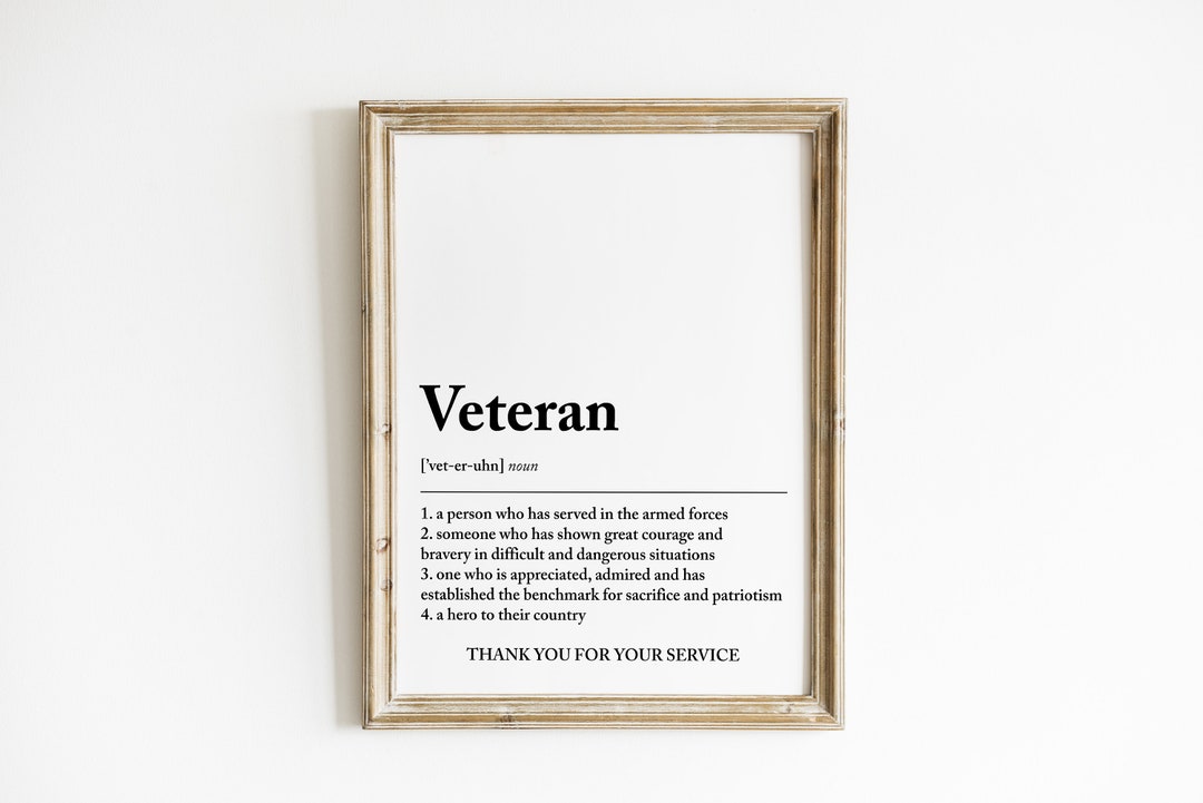 Veteran Definition Gift | Veteran Gift | Veteran Day Gift | Veteran Art ...