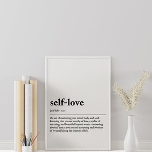 Self Love Definition Print | Self Love Wall Art | Definition Print ...