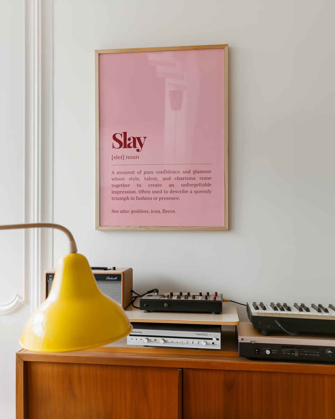 Slay Definition Poster, Digital Download Wall Art, Modern Feminist Gift ...