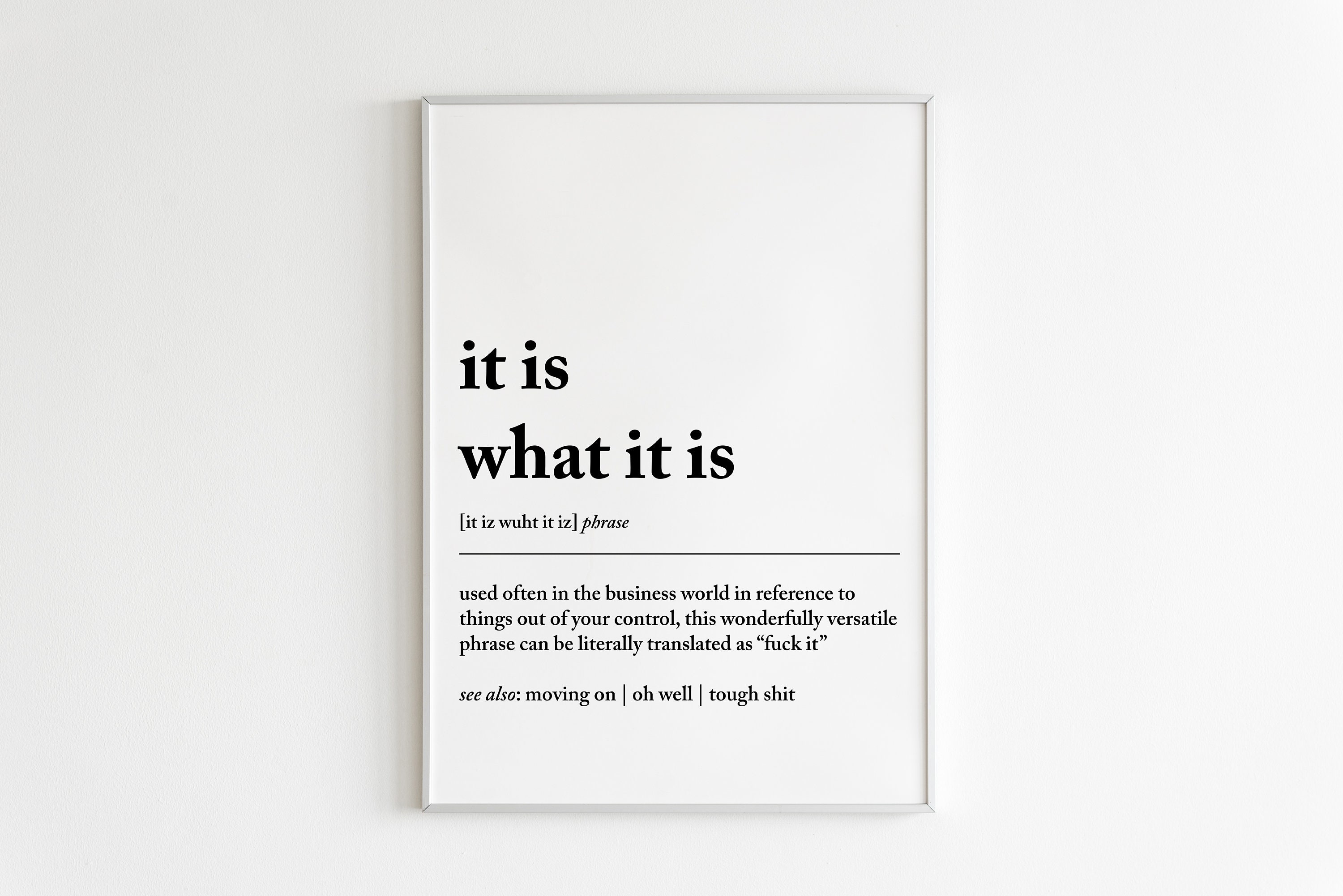 Home Office Wall Art | It is What It is Definition Print | Home Office ...