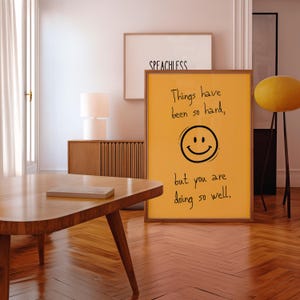 Positive Smiley Face Wall Art - Inspirational Printable Quote for Home ...