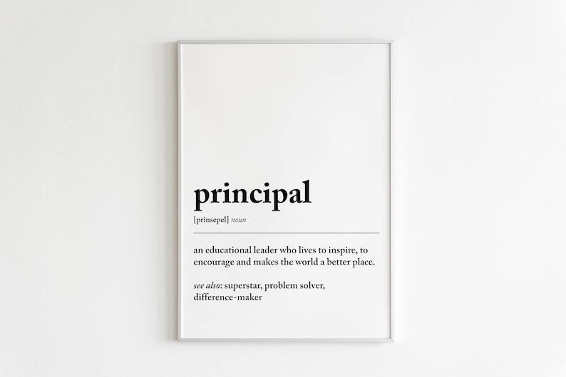 Principal Definition Print School Principal Gift Gift for Principal ...