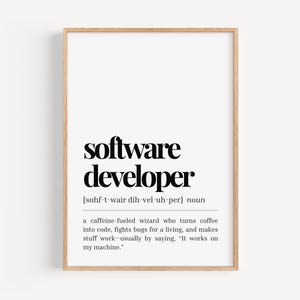 Software Developer Definition Print: Funny Coder Gift (digital Download) - Etsy