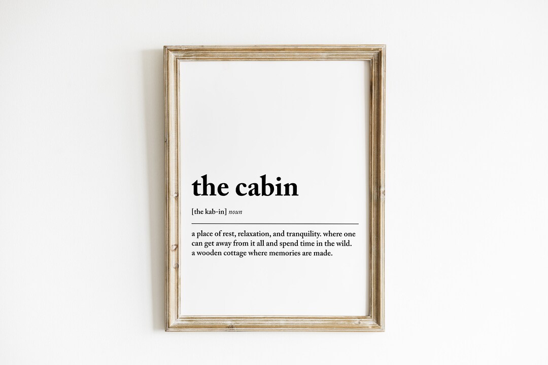 Cabin Definition Print | Cabin Decor | Printable Wall Art for Cabin ...