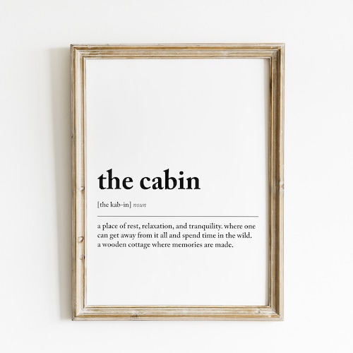 Cabin Definition Print Cabin Decor Printable Wall Art for - Etsy