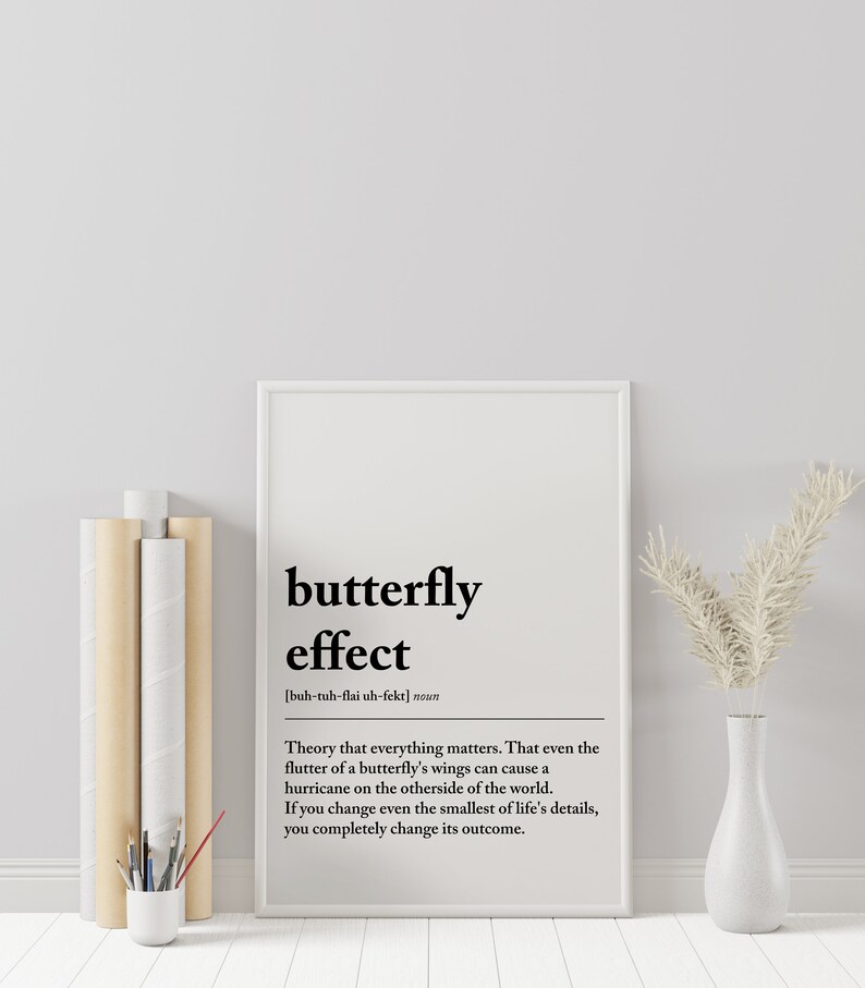 Butterfly Effect Definition Print – Minimalist Inspirational Wall Art ...