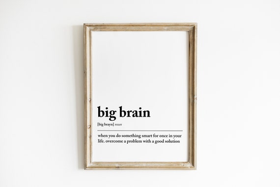 Big Brain Definition Office Wall Art Home Office Decor - Etsy