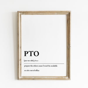 Cubicle Decor | Office Wall Art | Home Office Decor | Pto Prepare the ...