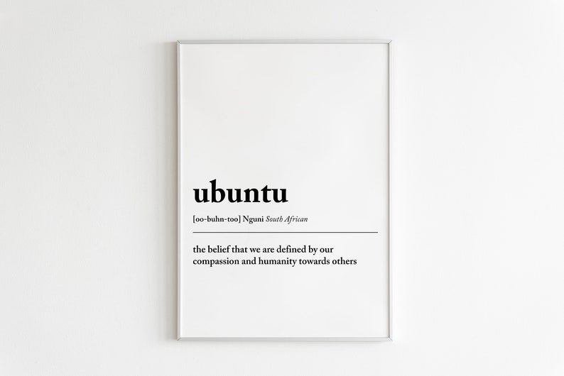 Ubuntu Definition Print South Africa Nguni Art Ubuntu Wall Art | Etsy