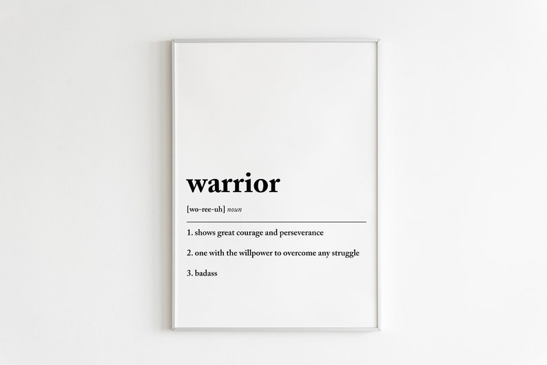 Warrior Definition Print Handmade Paper Woman Warrior - Etsy