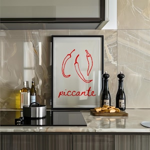 Piccante Chili Pepper Kitchen Print | Minimalist Italian Decor Digital ...