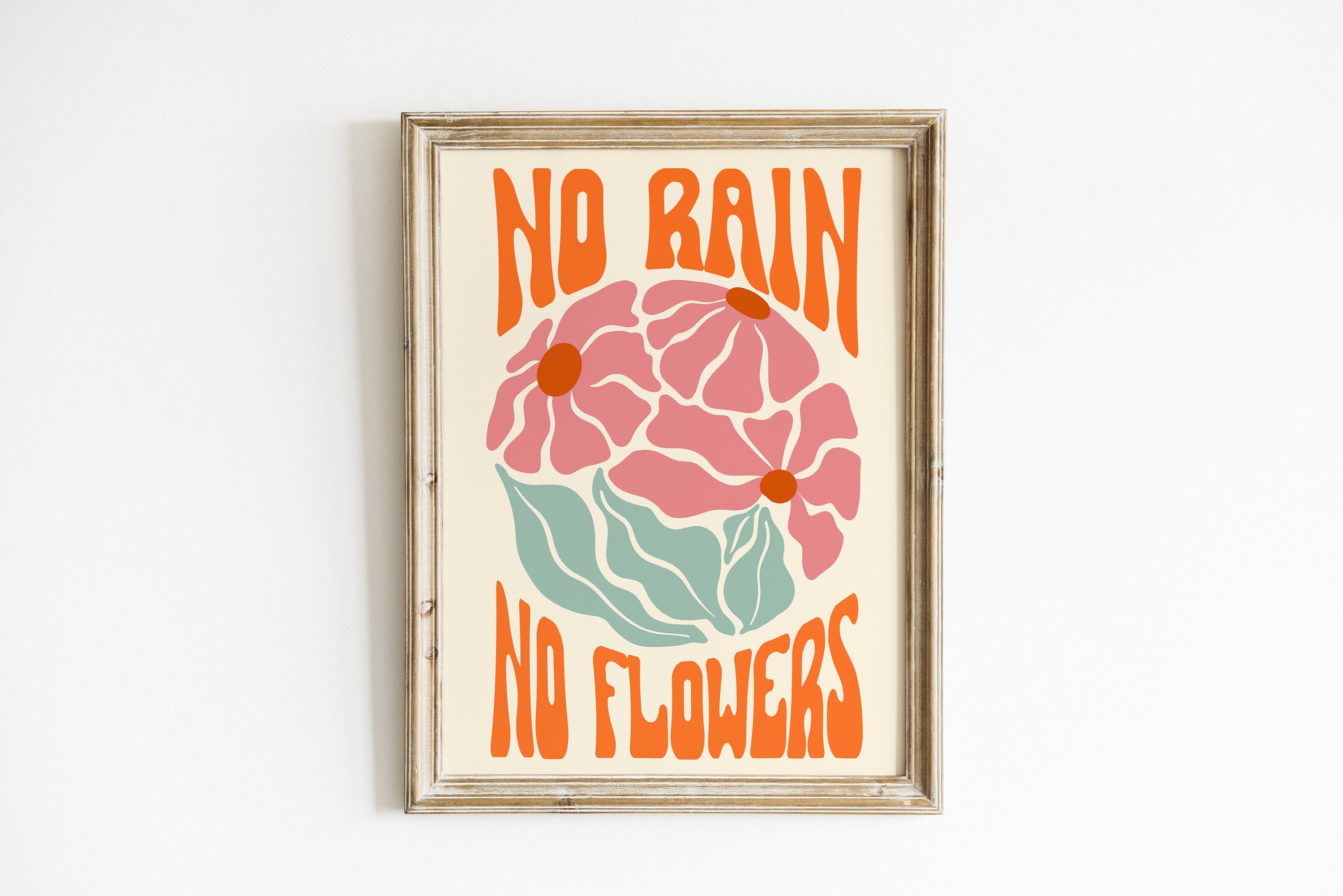 Colorful Flower Wall Art, No Rain No Flowers Print, Vibrant Matisse ...