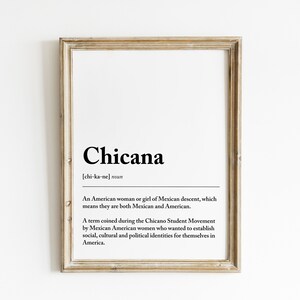Chicana Definition Art Print: Mexican-american Heritage (digital ...