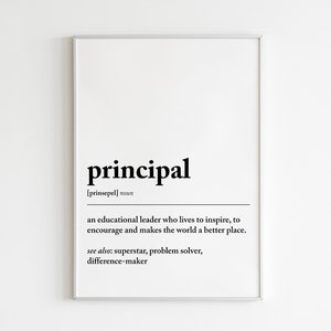 Principal Definition Print: School Principal Gift (digital Download) - Etsy