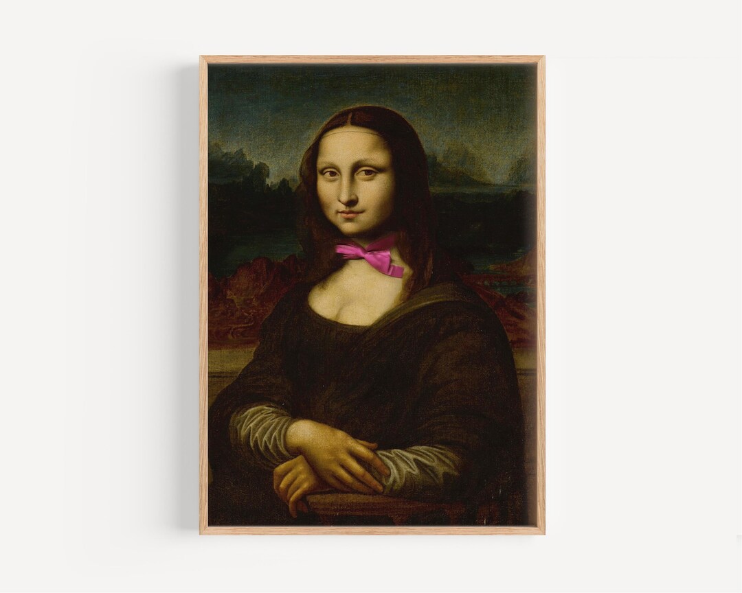 Funny Coquette Mona Lisa Altered Art Print: Eclectic Maximalist Decor ...