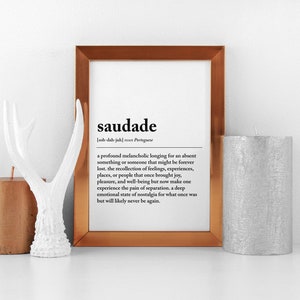 Saudade Definition Print | Portuguese Home Decor | Portuguese Gift ...
