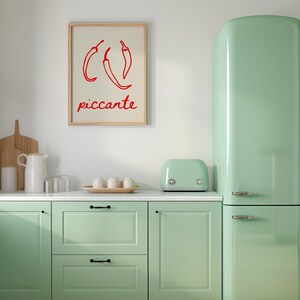 Piccante Chili Pepper Kitchen Print | Minimalist Italian Decor Digital ...