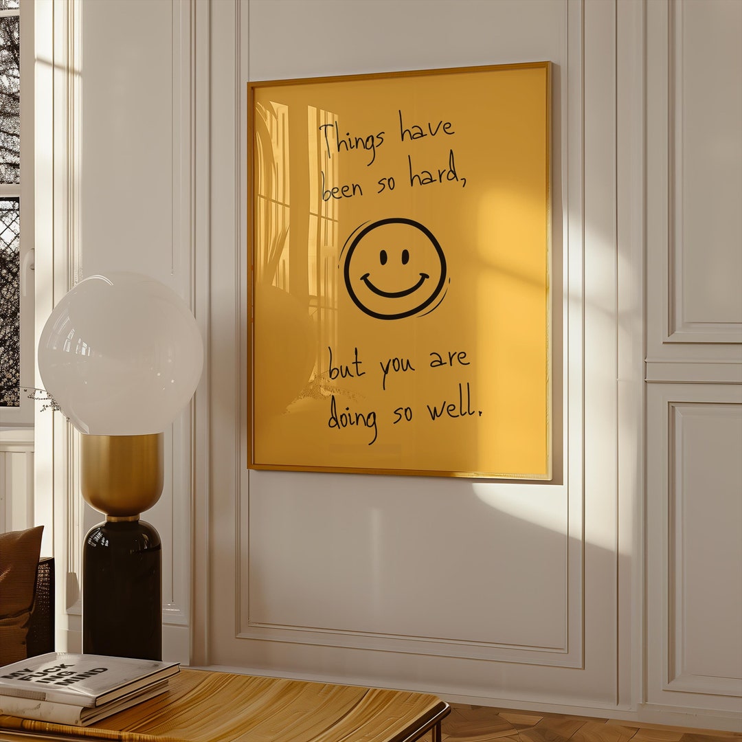Positive Smiley Face Wall Art - Inspirational Printable Quote for Home ...