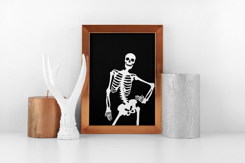 Skeleton Print Halloween Printable Wall Art Halloween - Etsy