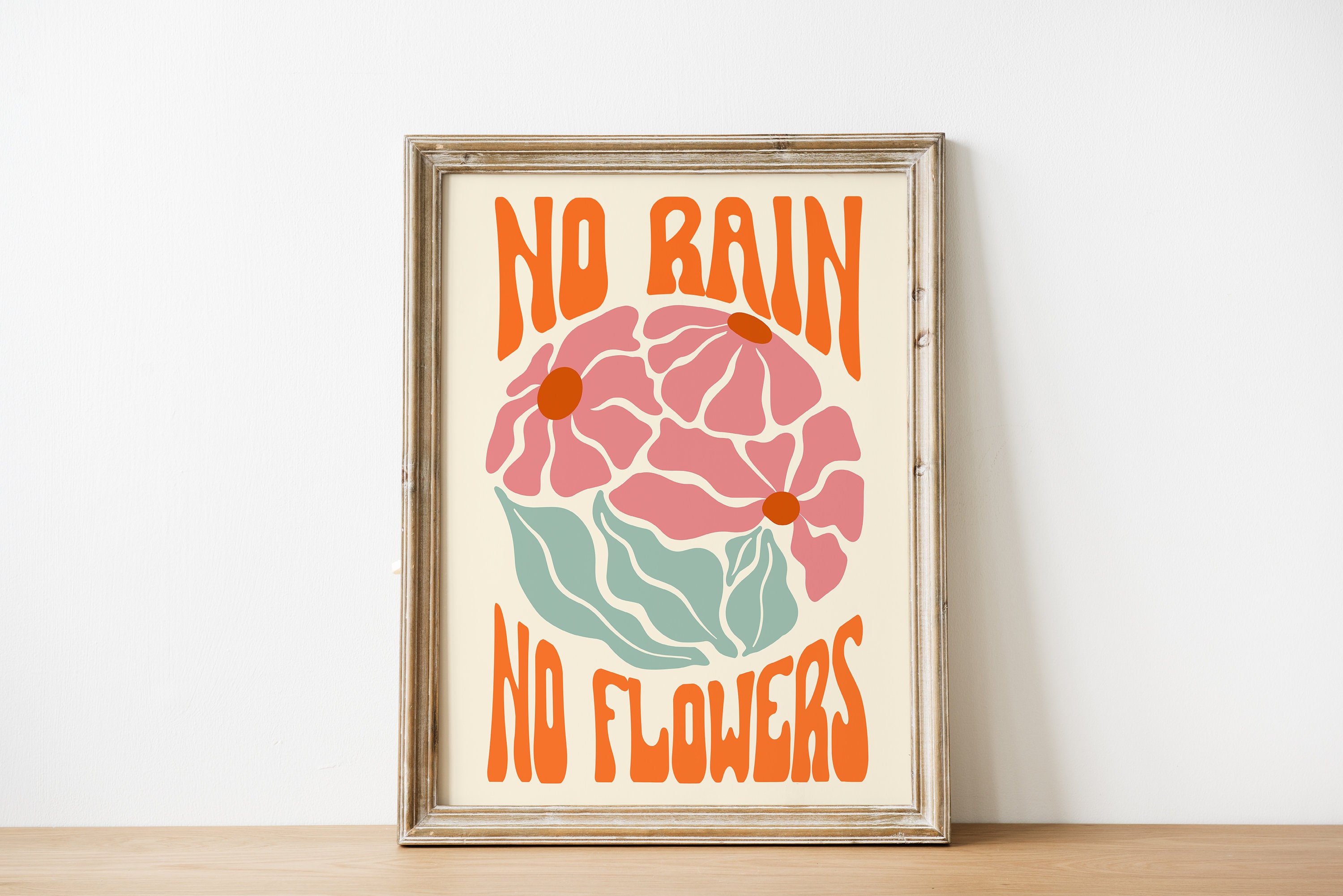 Colorful Flower Wall Art, No Rain No Flowers Print, Vibrant Matisse ...