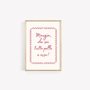 Set of 6 Italian Phrase Prints, Printable Wall Art, Bold Modern Kitchen ...