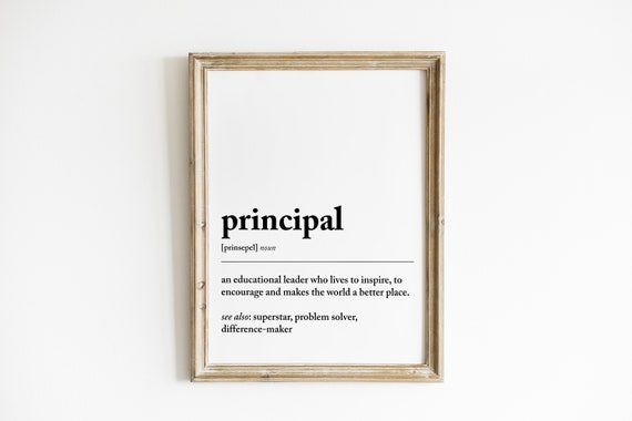 Principal Definition Print School Principal Gift Gift for - Etsy